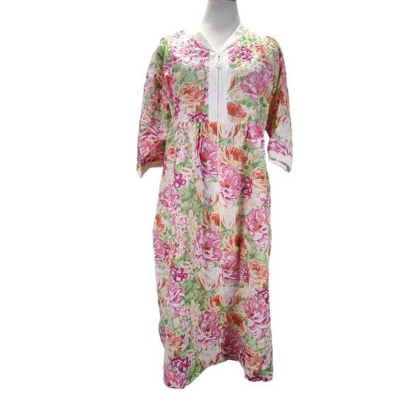 stan herman | Dresses | Stan Herman House Dress Size Ml Neon Floral ...